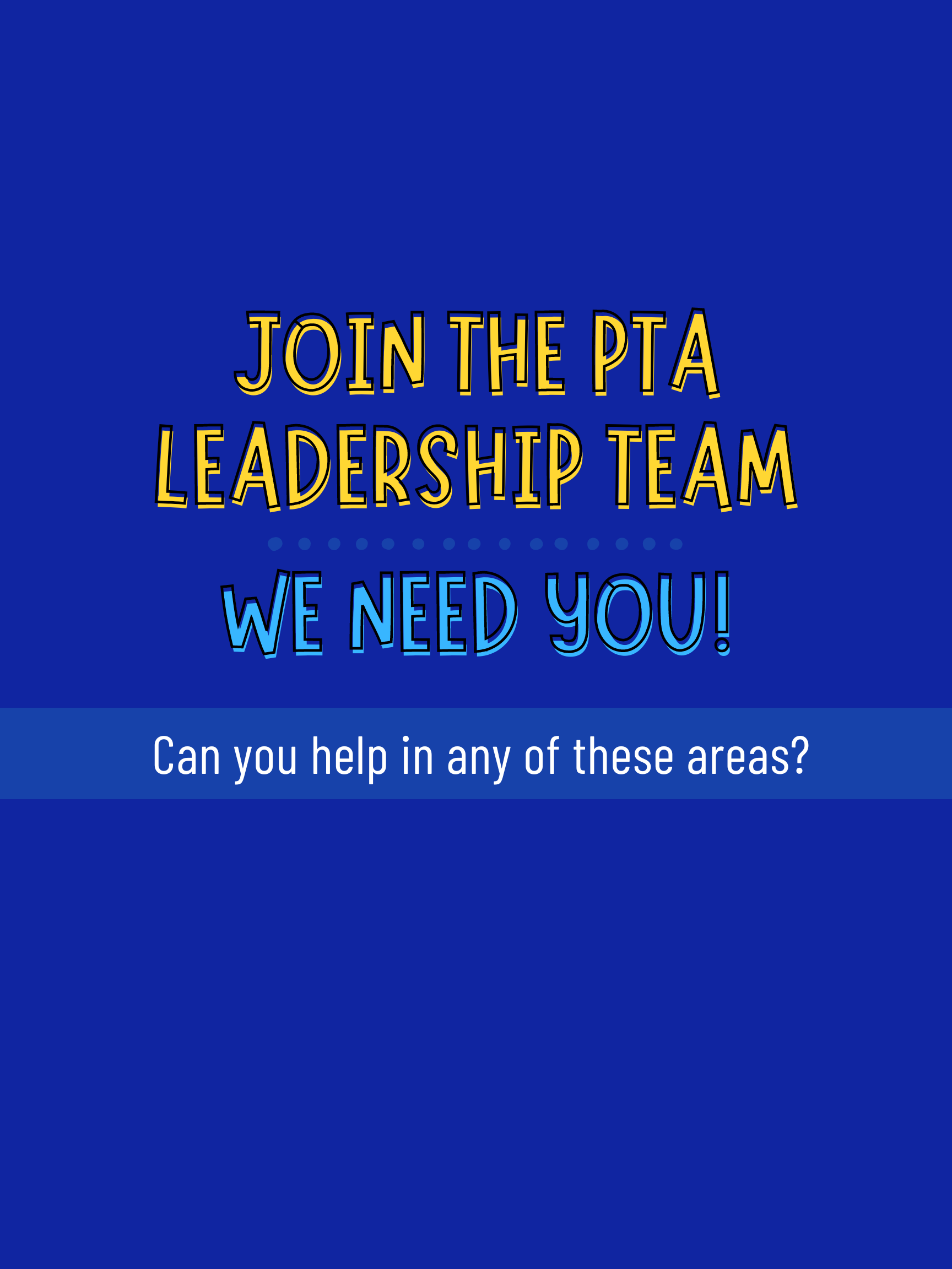 PTA Leadership Team Openings – Chenoweth Elementary School
